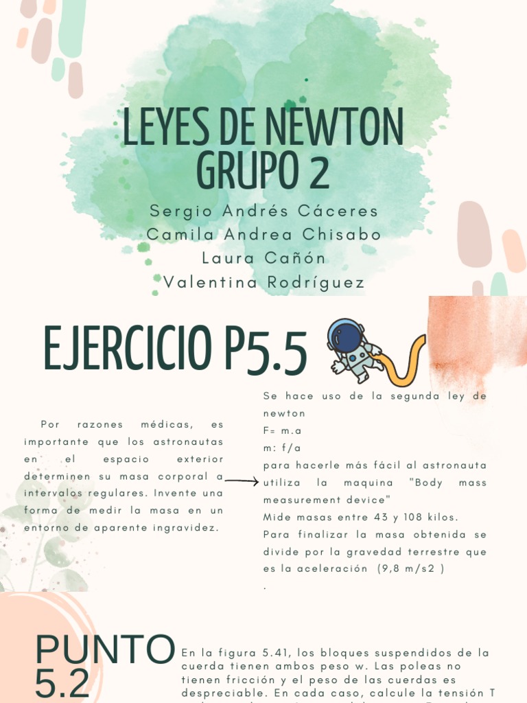Grupo 2 - Ejercicios Leyes de Newton | PDF | Fricción | Masa