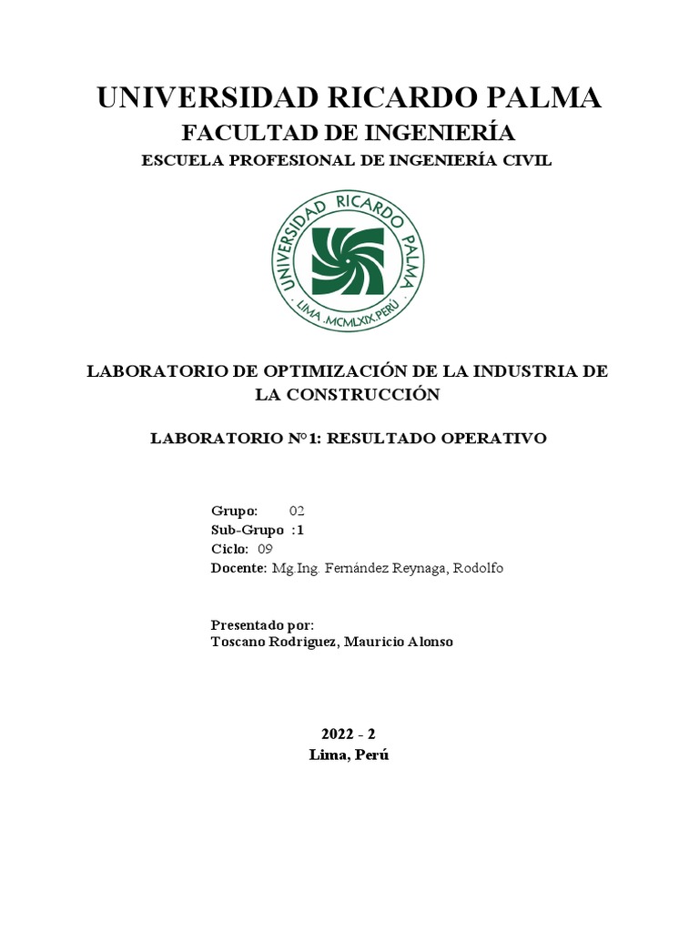 Resultado Operativo en Construcción | PDF | Presupuesto | Economias
