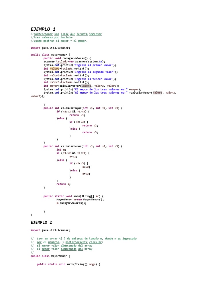 Mayor y Menor | PDF | Estructura de datos de matriz | Programación de computadoras