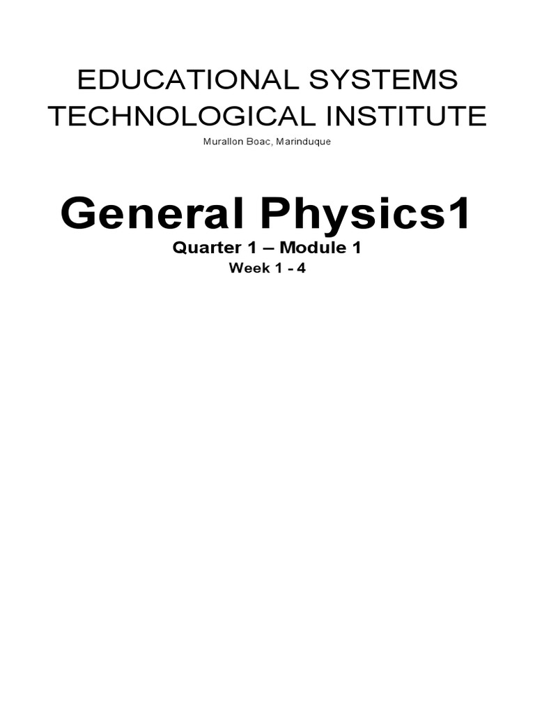 General Physics Week 1 4 | PDF | Observational Error | Significant Figures