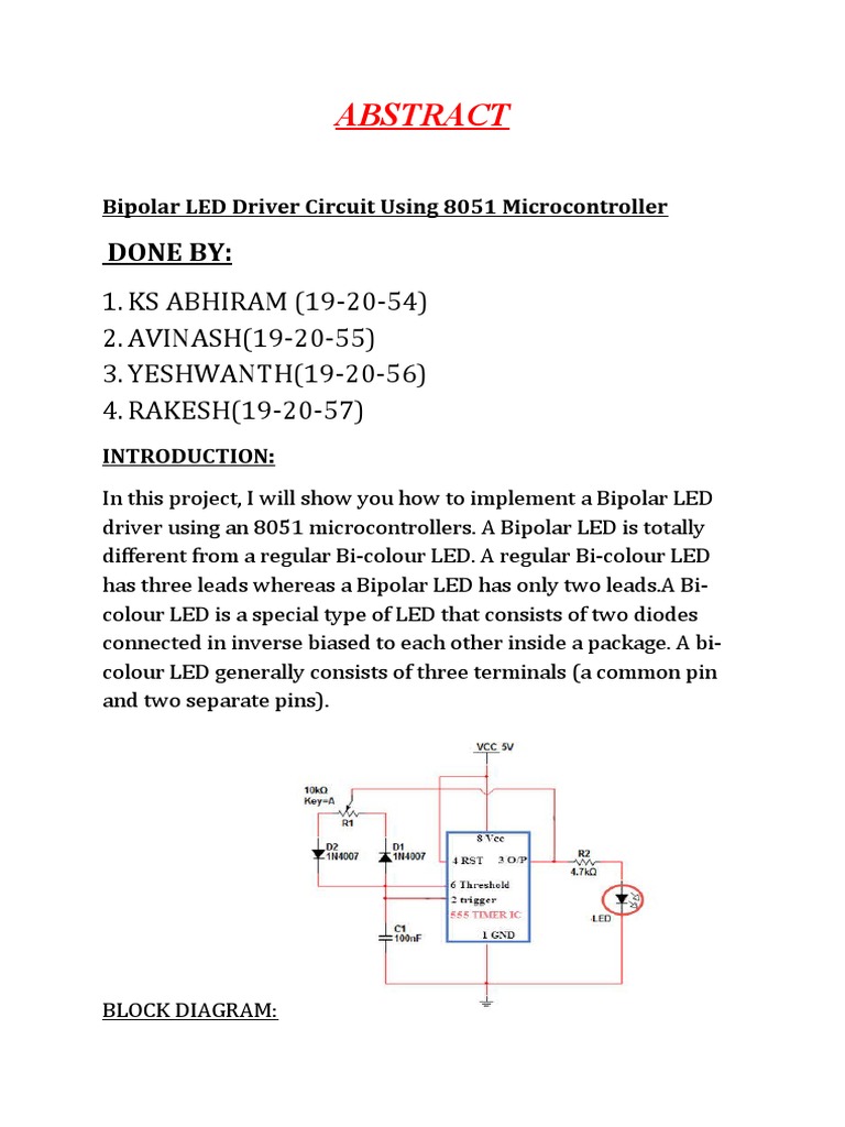 ABSTRACT For Bipolar Led Circuit | PDF