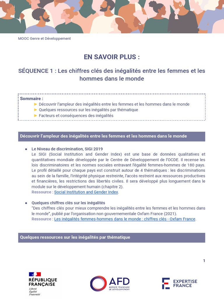 M1-En Savoir Plus-Séquence 1 | PDF | Sexe | Études des genres