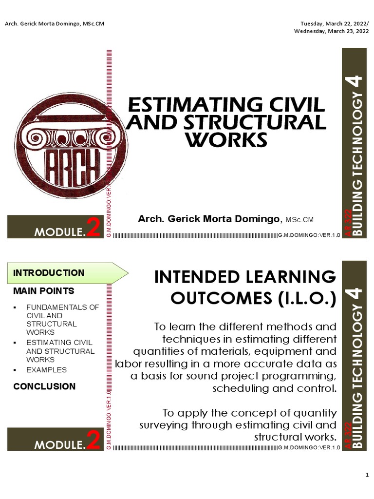 m2 PT - Estimating Civil & Structural Works v1.0-1.Gmd | PDF | Land Lot