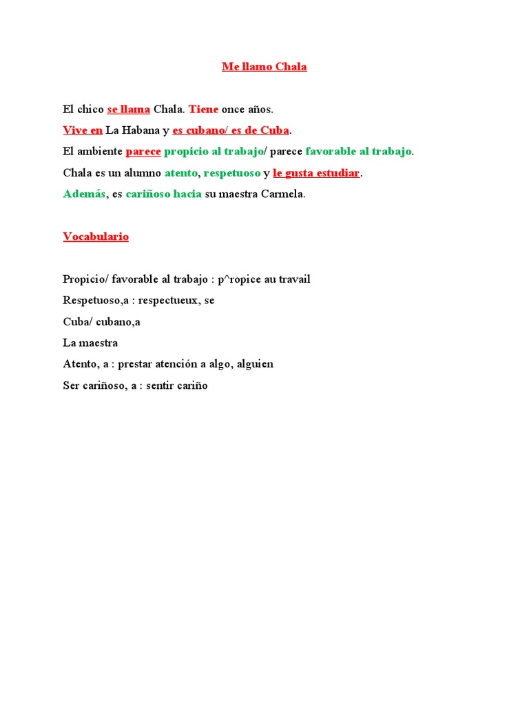 Me Llamo Chala | PDF