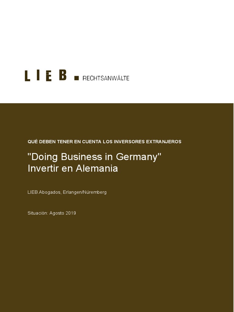 LIEB-Doing Business in Germany - Deutsch - ES | PDF | Alemania ...