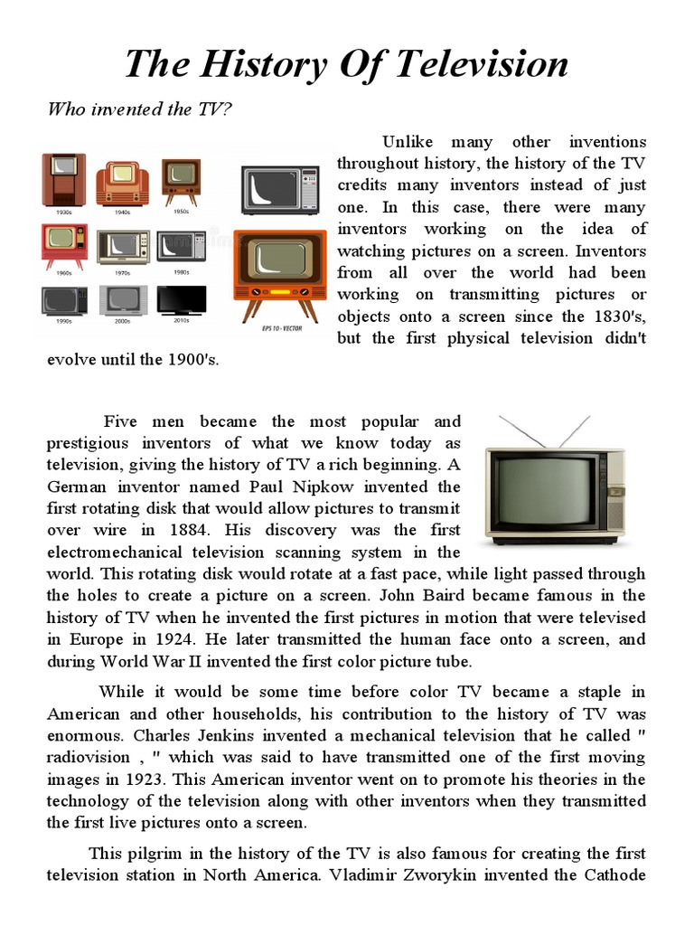 The History of Television | PDF | Television | Display Technology