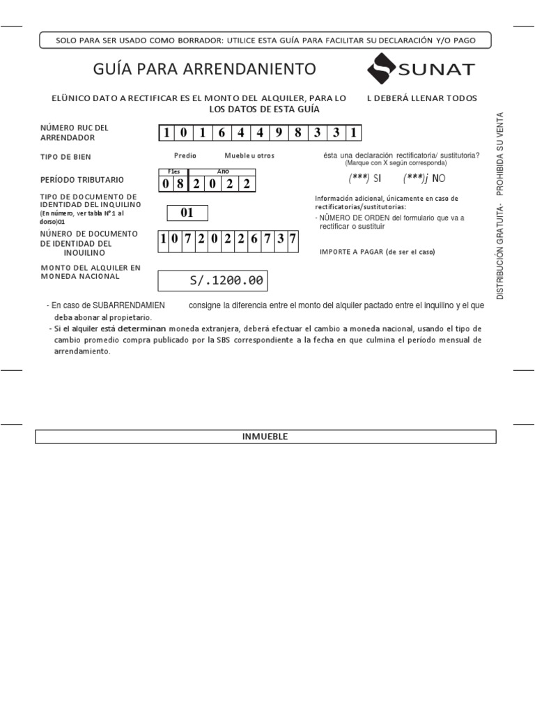 Guia para Pagos Sunat | PDF | Propiedad | Bienes raíces