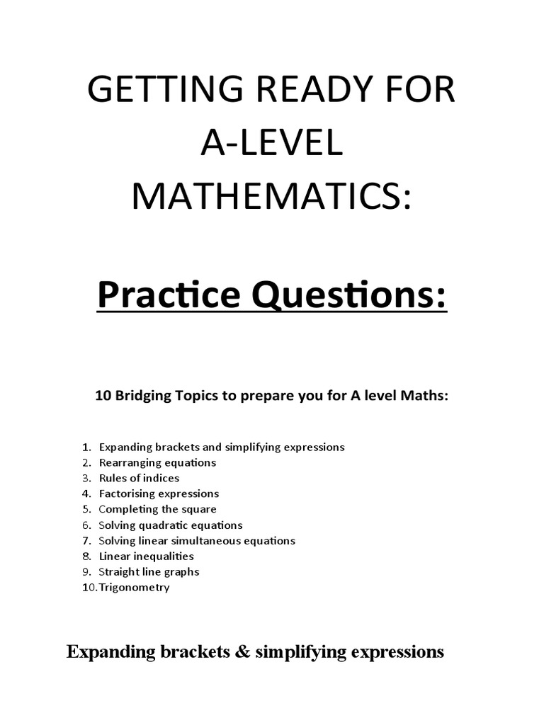 Maths Transition Pack Questions | PDF | Triangle | Equations