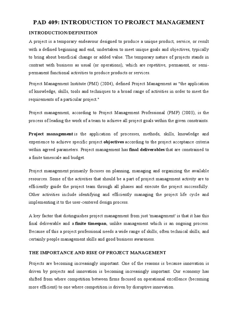 Pad 409 - Introduction To Project Management | PDF | Project Management | Agile Software Development