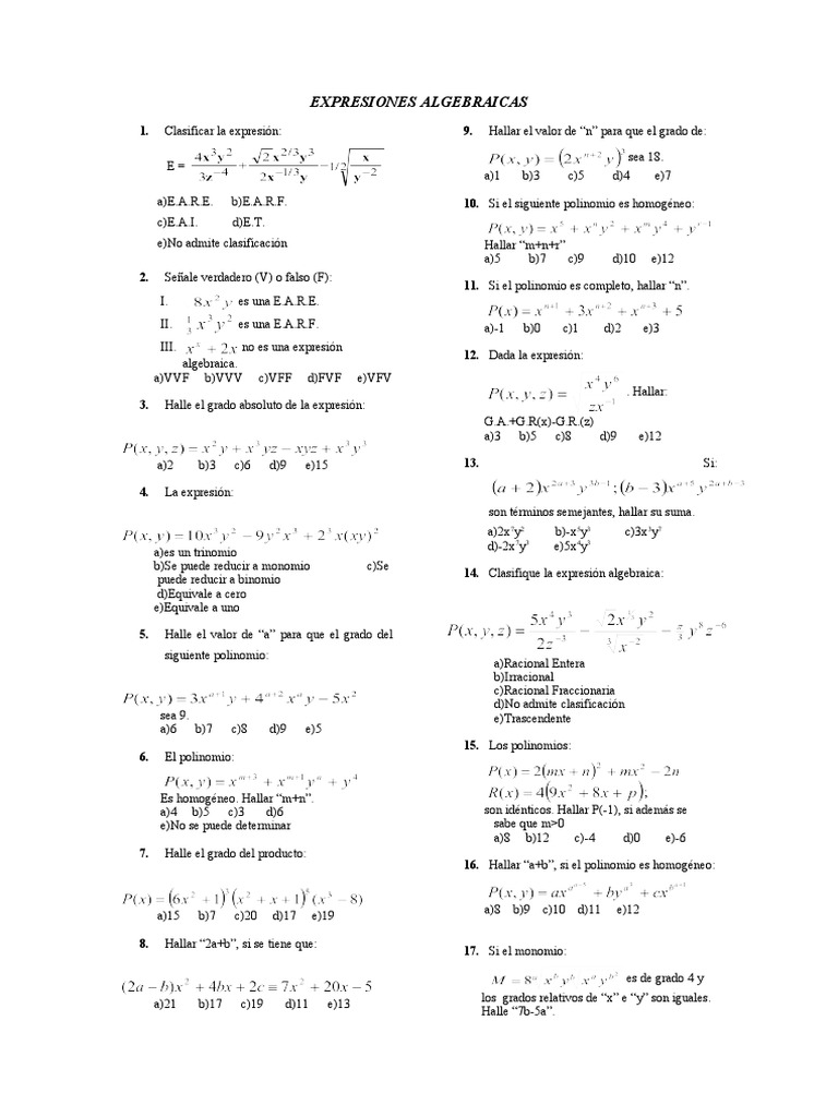 Practica Polinomios-Joel | PDF | Matemáticas Aplicadas | Álgebra abstracta