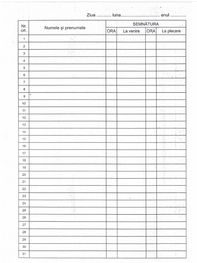 Condica de Prezenta | PDF