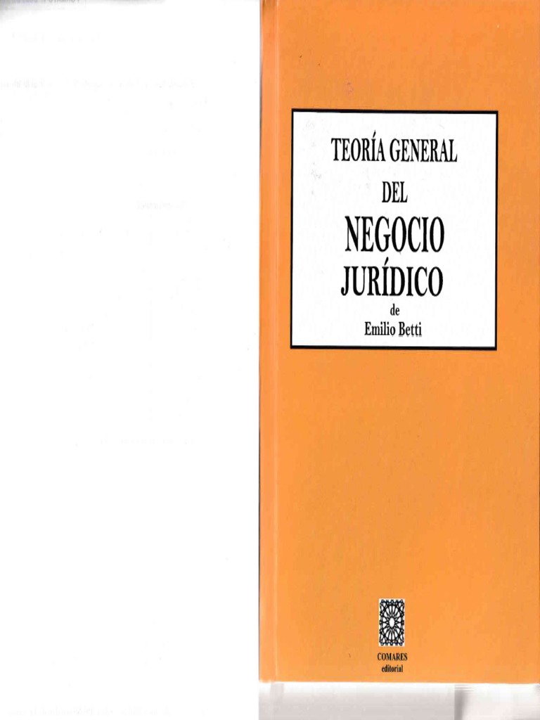 E. Betti - El Negocio Jurídico, Pp.191-212 (Capacidad y Legitimación ...