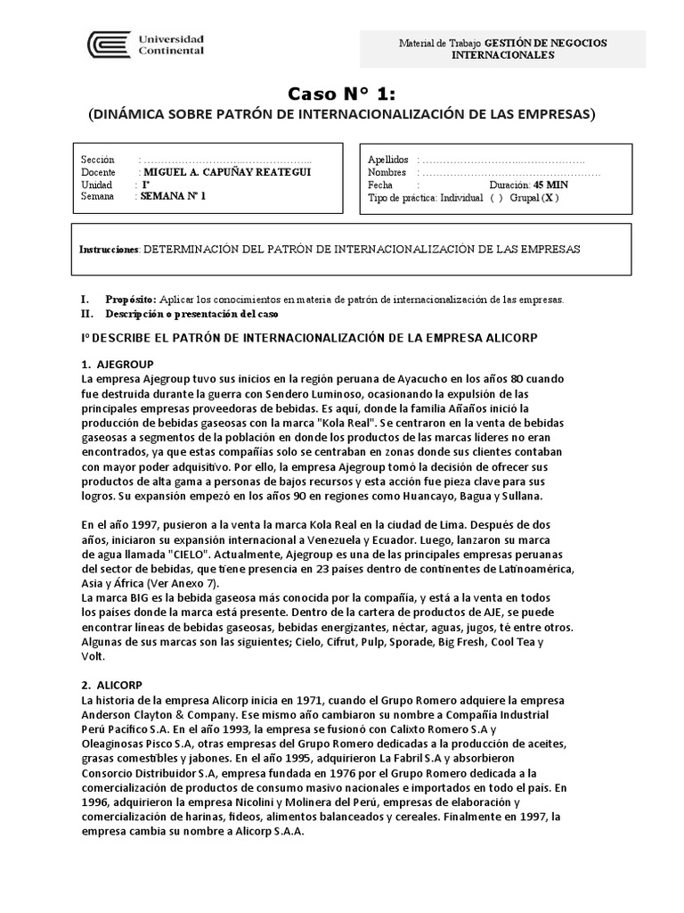 Semana 3, Caso 1 Gni 2021 2 Casos de Patrón de Internacionalización | PDF