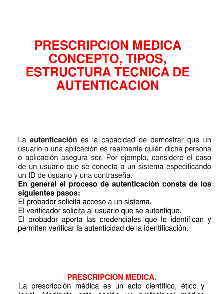 Prescripcion Medica Concepto, Tipos, Estructura Tecnica | PDF ...