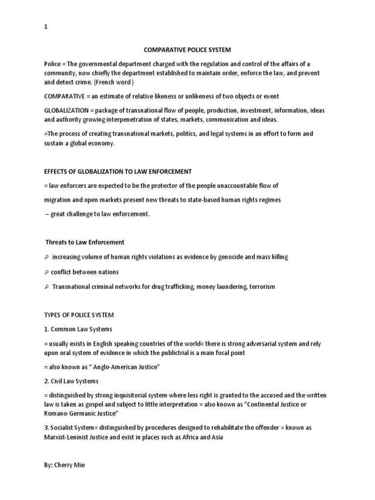 Comparative Police System To Be Printed | Download Free PDF | Police ...