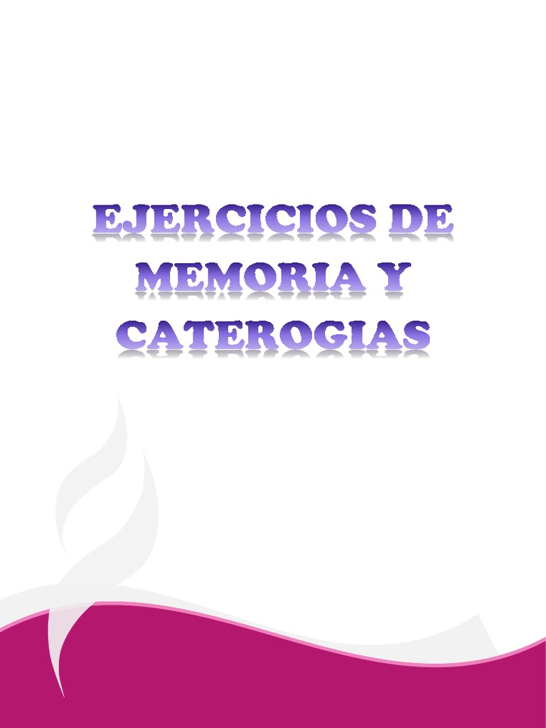 Ejercicios De Memoria Y Categorías Pdf