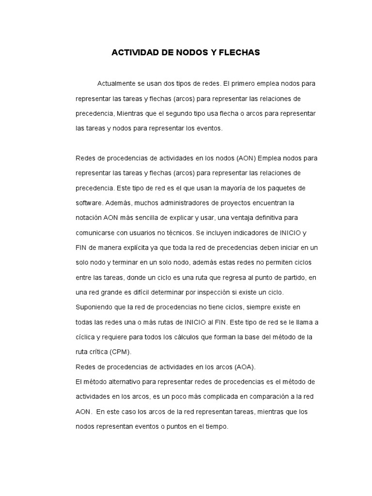 Actividad de Nodos y Flechas | PDF