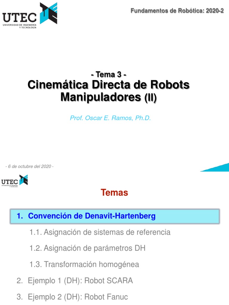3 Cinematica Directa II | PDF | Rotación | Matriz (Matemáticas)