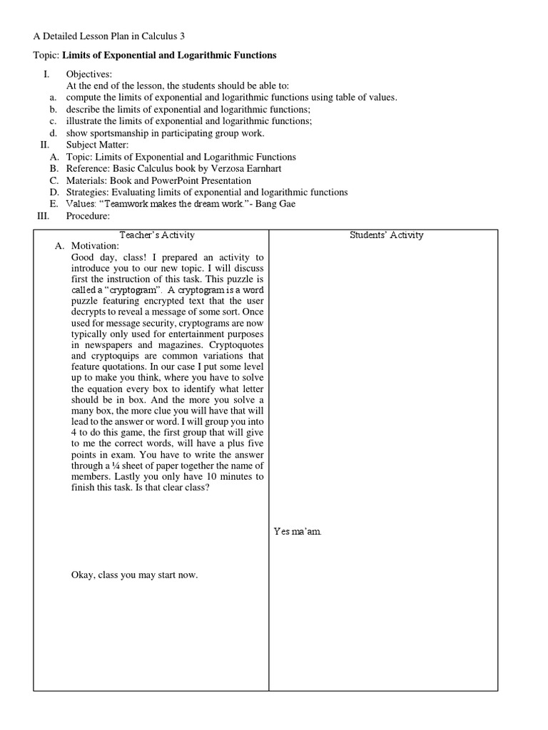 DLP in Limits of Exponential and Logarithmic Functions | PDF | Function (Mathematics ...
