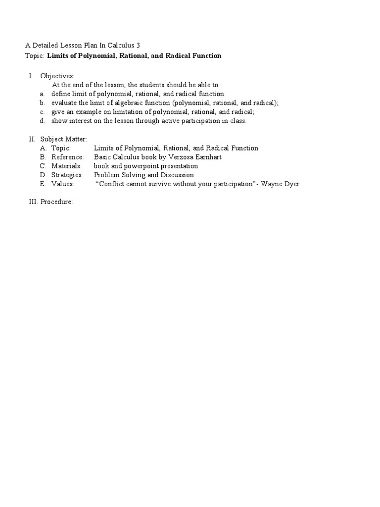 DLP in Limits of Polynomial, Rational, and Radical Function | PDF ...