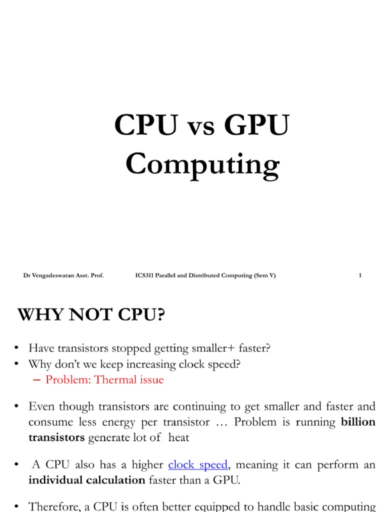 CPU Vs GPU | PDF