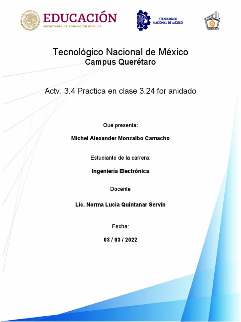 Portada Institucional TecNM | PDF | Informática