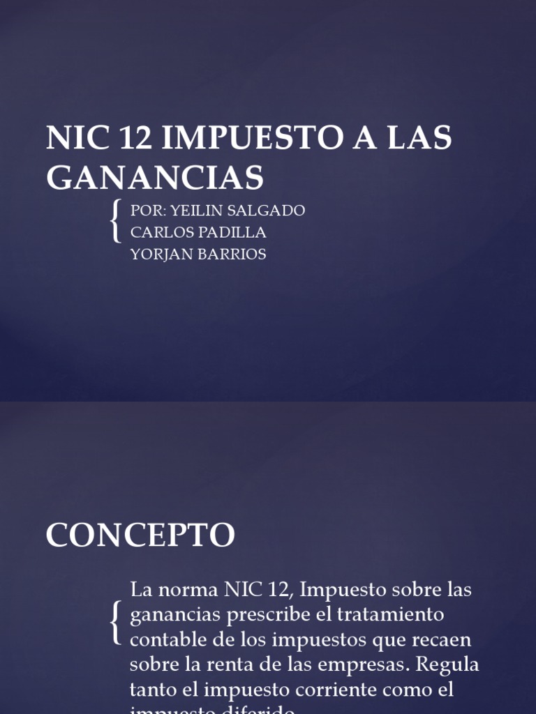 Nic 12 Impuesto A Las Ganancias | PDF | Impuestos | Impuesto sobre la renta