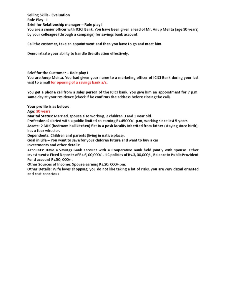 Sales Roleplay 022 | PDF | Banks | Financial Services