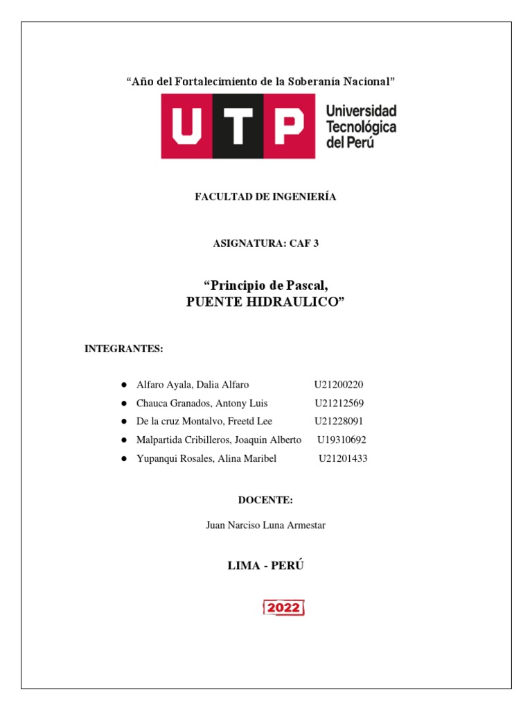 Avance 1 - Del Proyecto de Caf 3 - Grupo 5 | PDF | Puente