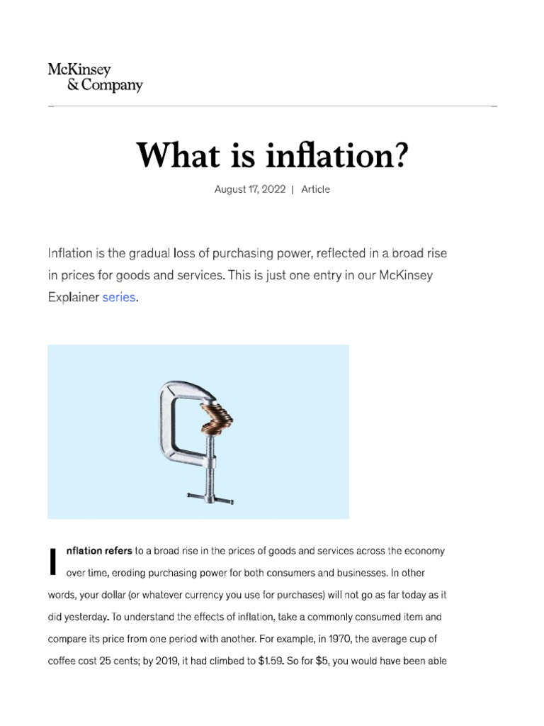 What Is Inflation - The Causes and Impact - McKinsey | PDF