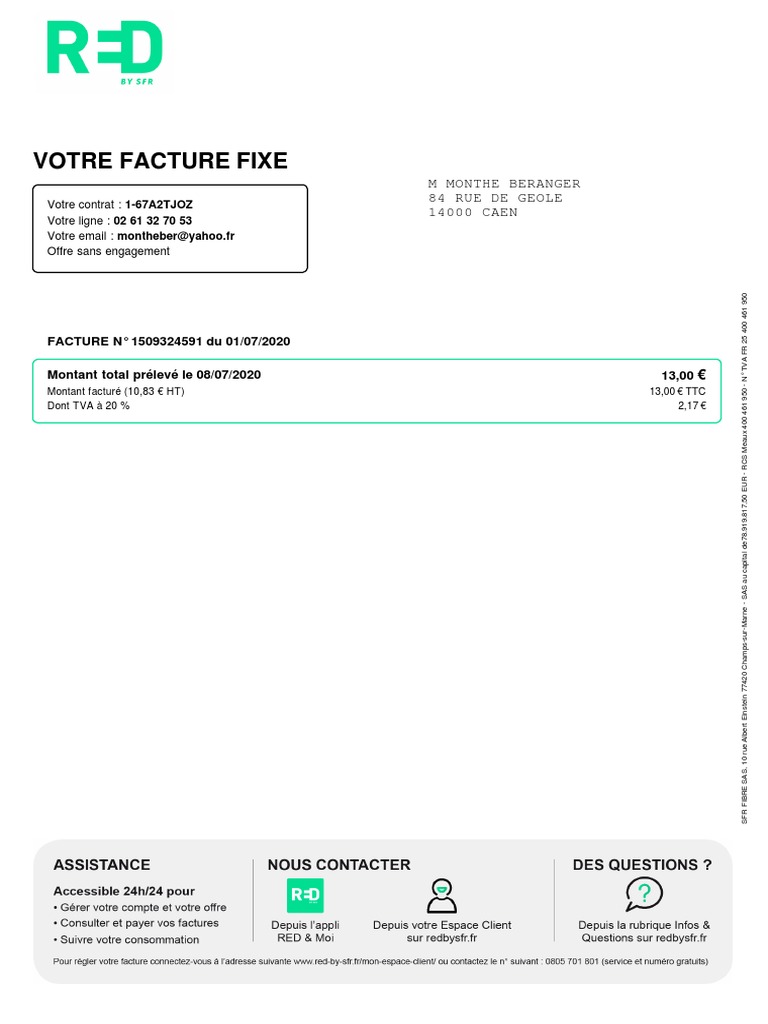 Facture Red SFR | PDF