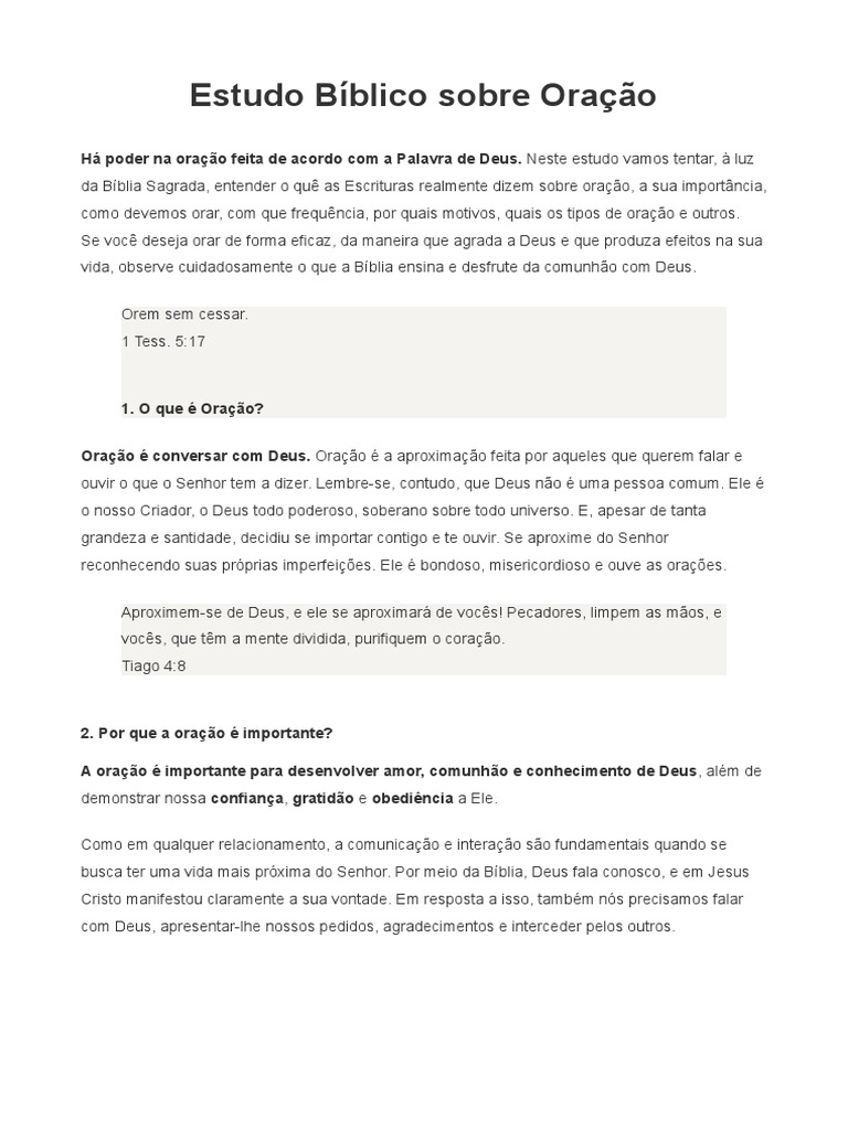 Como Orar | PDF | Oração | Deus
