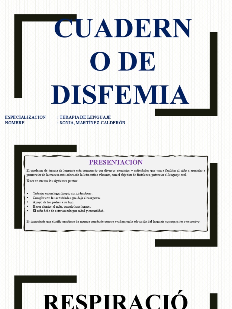 Cuaderno de Ejercicios para Disfemia | PDF