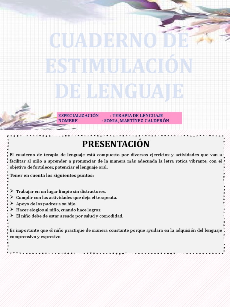 Cuaderno de Estimulacion de Lenguaje | PDF