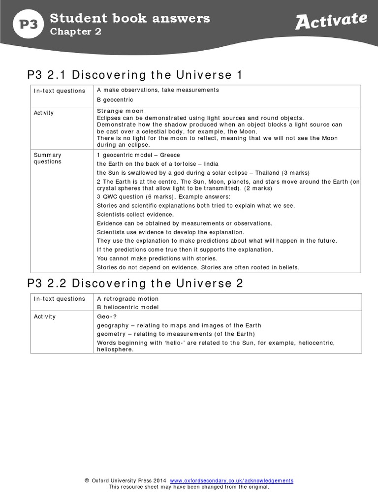 Activate 3 Physics Chapter2 Answers | PDF | Heliocentrism | Radio