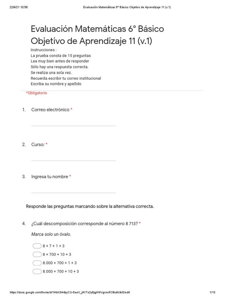 Prueba 2 Mat 6 Básico Pdf