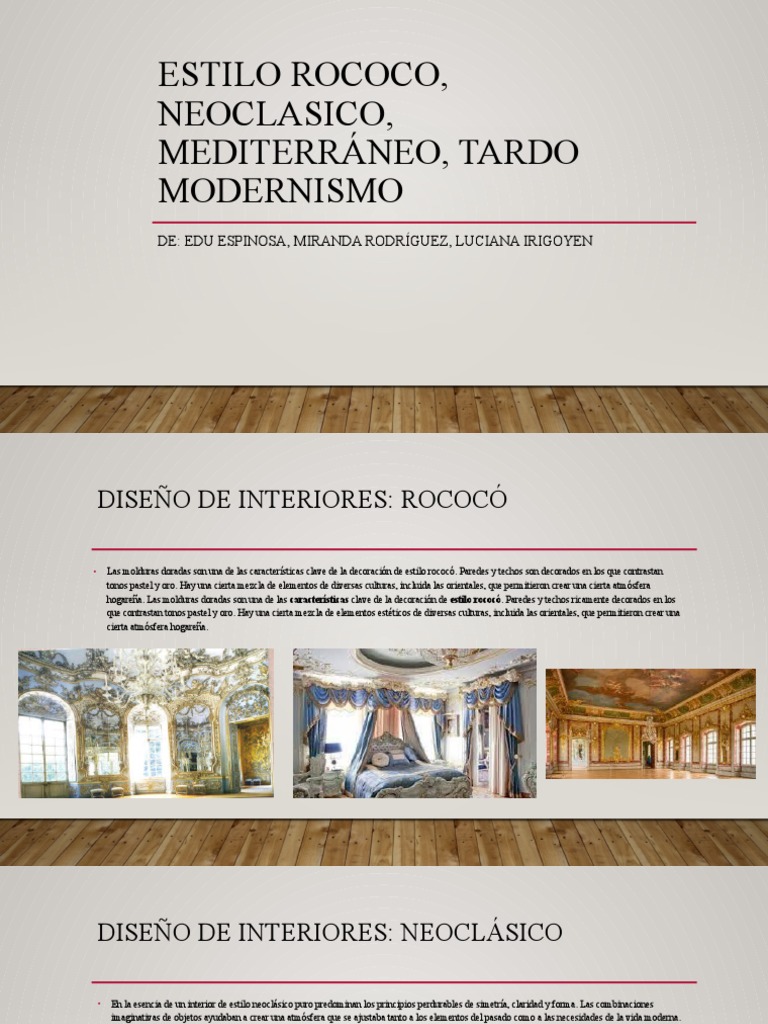 Estilo Rococo, Neoclasico, Mediterráneo, Tardo | PDF | Art Nouveau | Estética