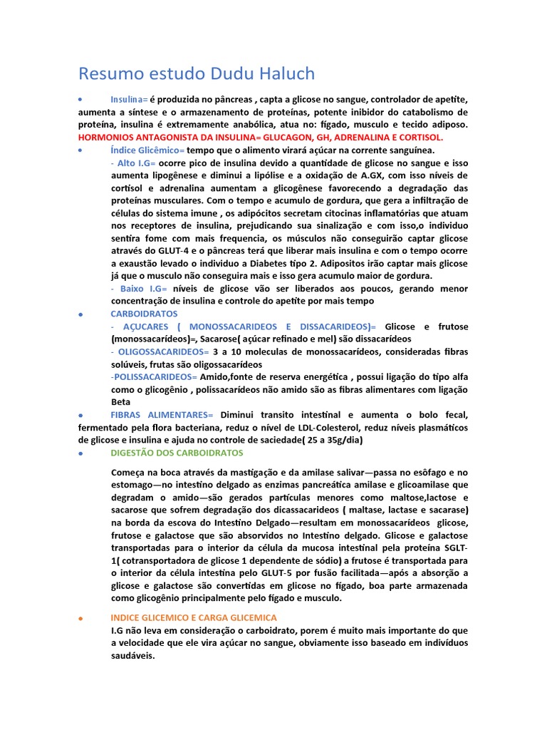 Resumo Dudu Haluch | PDF | Cortisol | Leptina