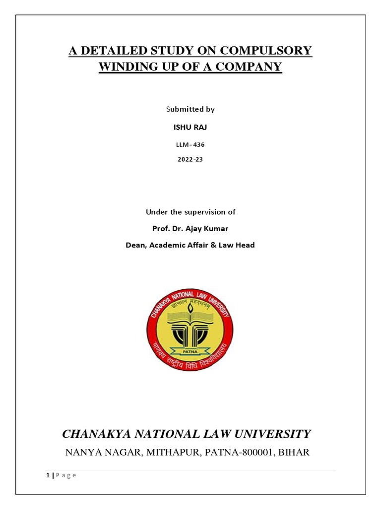 Compulsory Company Winding Up Explained | PDF | Liquidation | Bankruptcy