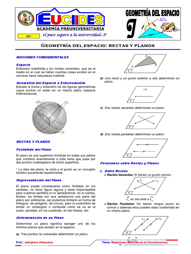 Rectas y Planos | PDF | Triángulo | Geometria plana)