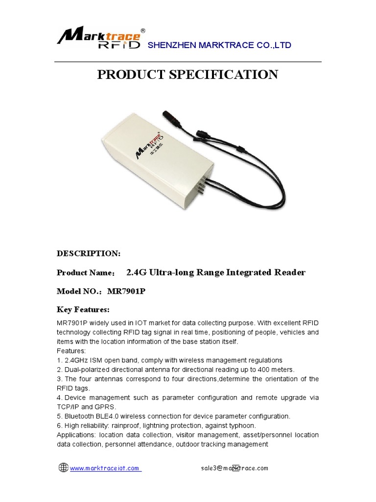 MR7901P Product Specification | PDF | Radio Frequency Identification ...