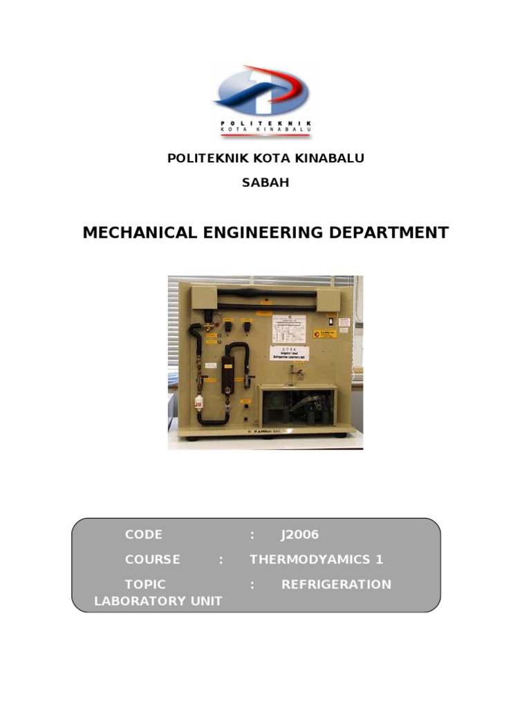 Refrigeration Laboratory Unit | PDF | Switch | Electrical Connector