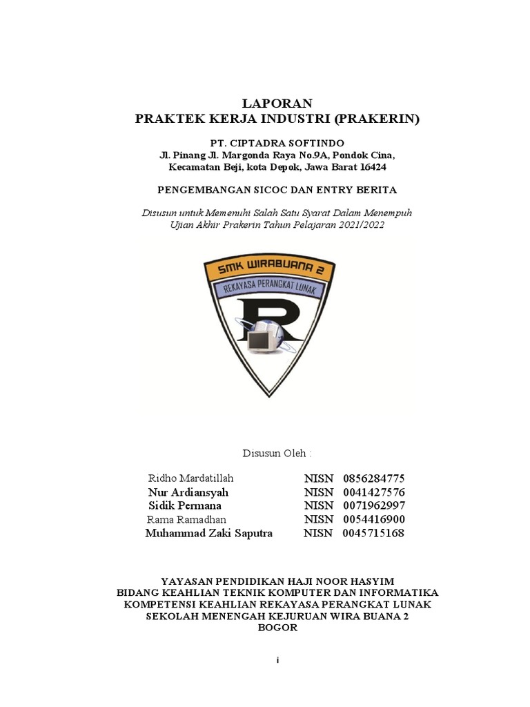 Laporan PKL Ridho M - PT Ciptadra Softindo | PDF