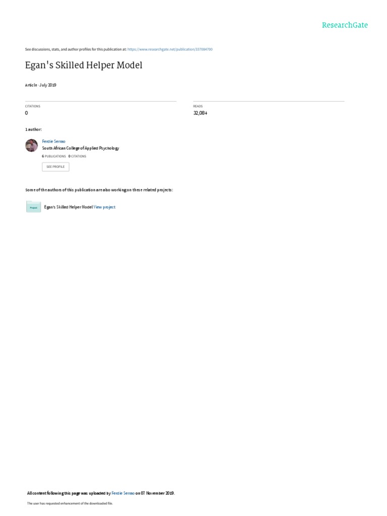 EGAN Model Stages | PDF | Body Language | Counseling Psychology