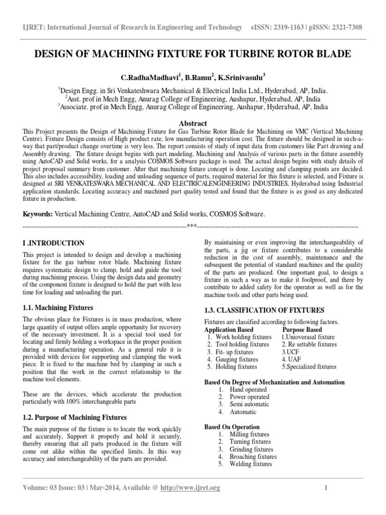 Design of Machining Fixture For Turbine | PDF | Strength Of Materials ...