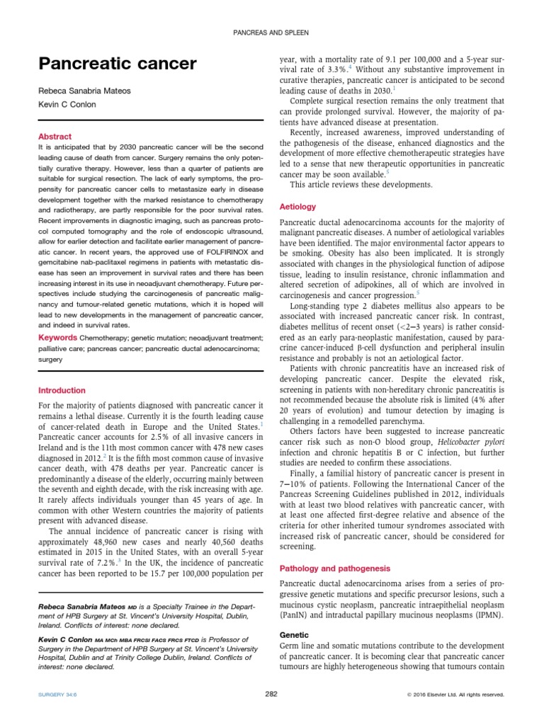 Pancreatic Cancer Oxford Surgery | PDF | Pancreatic Cancer | Cancer