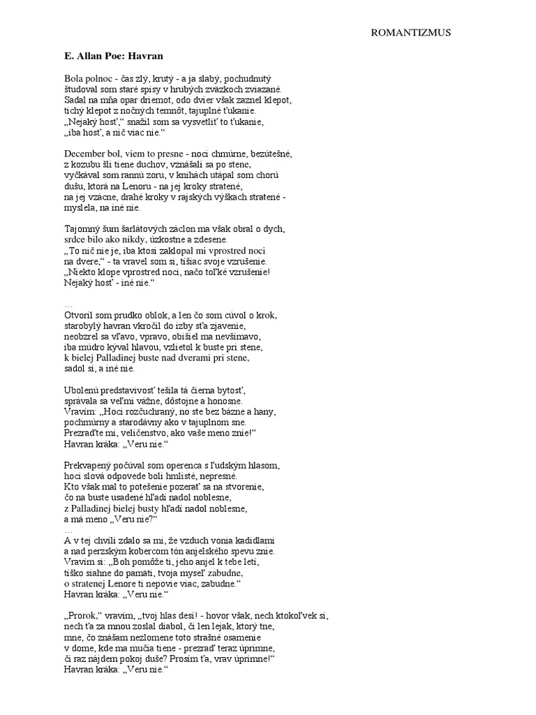 E.A.Poe HAVRAN | PDF