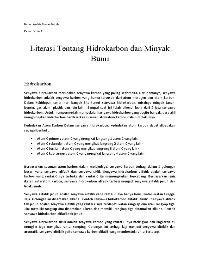 Struktur dan Jenis Hidrokarbon Alifatik | PDF | Sains & Matematika