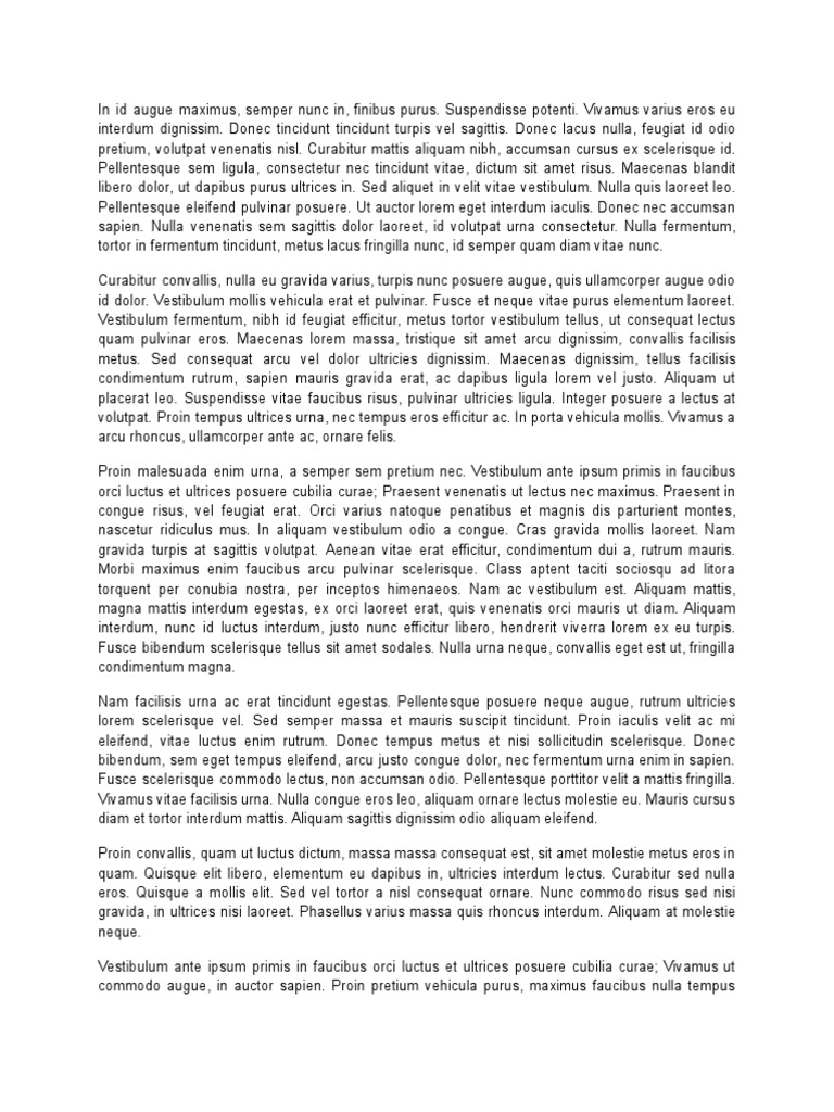 In Id Augue Maximus, Semper Nunc In, Finibus Purus | PDF | Business