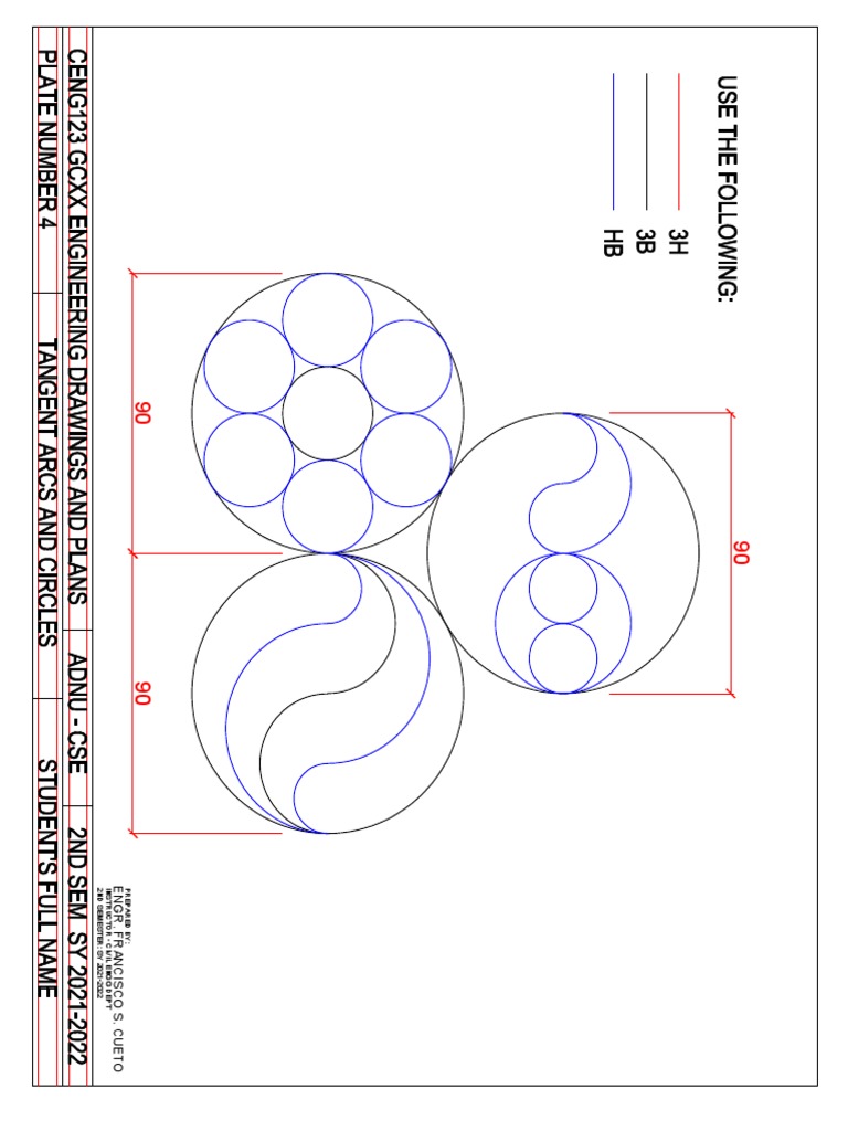 CENG123 PLATE4 Tangent Arcs and Circles | PDF